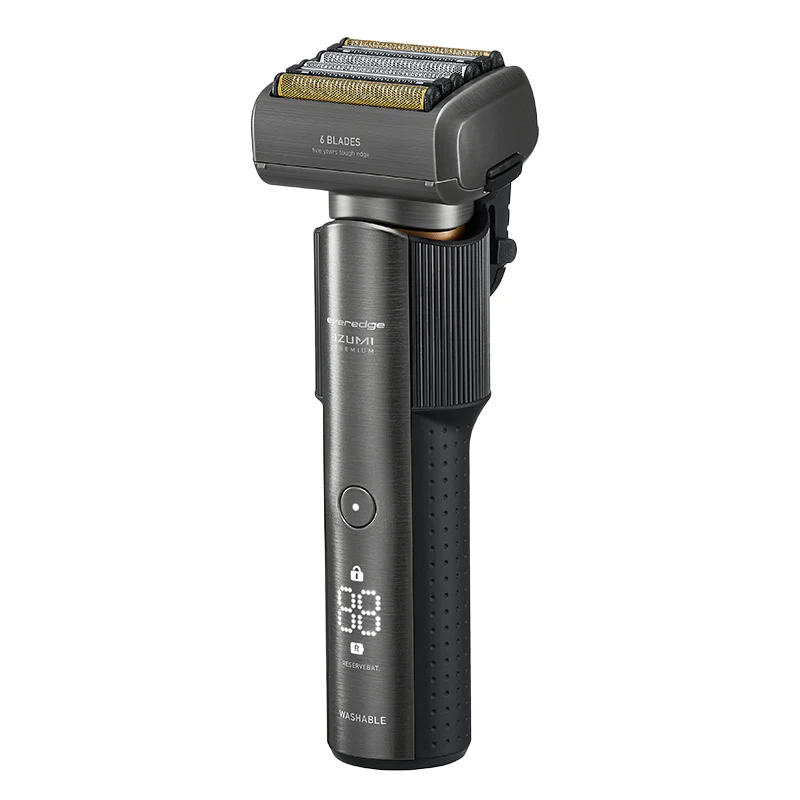 NEW STAR COMPANY LTD. Maxell IZUMI IZF-E863W-K everadge IZUMI Premium 系列 6刀片AI智能感应技术电动刮胡刀 (黑镍色)